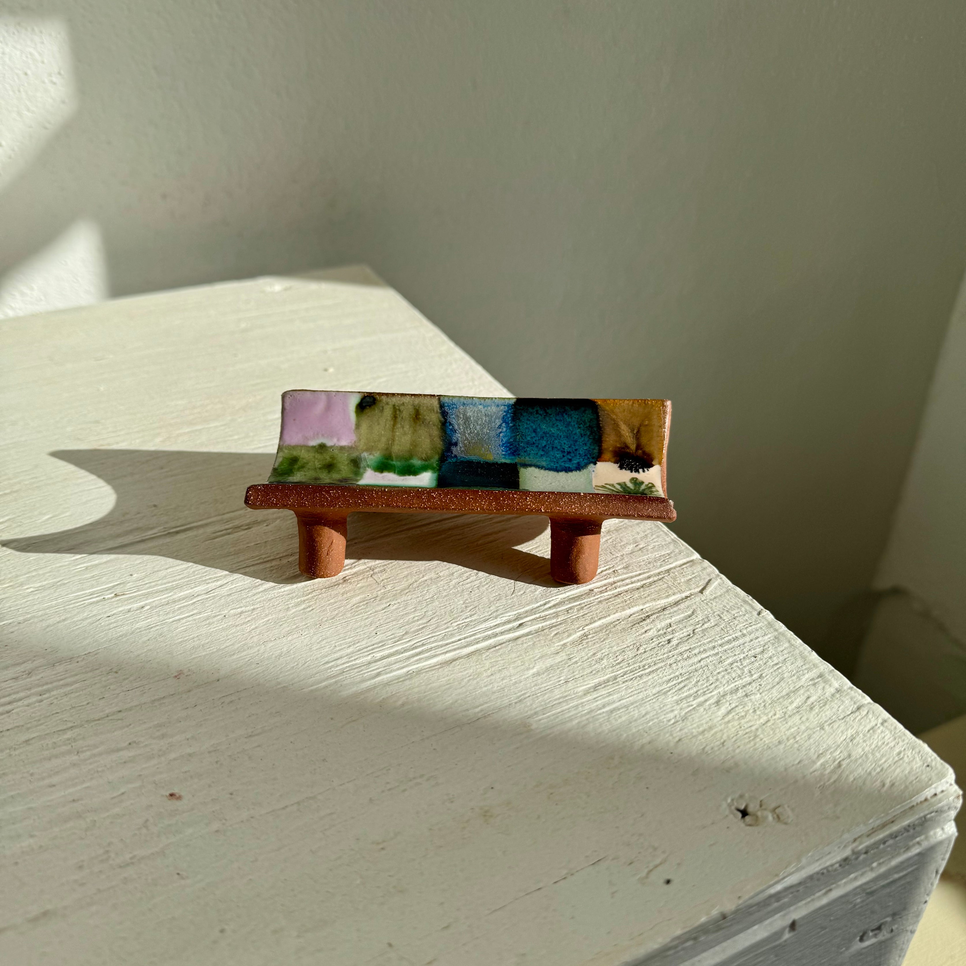 White Dash Speckled Incense Tray - The Object Enthusiast