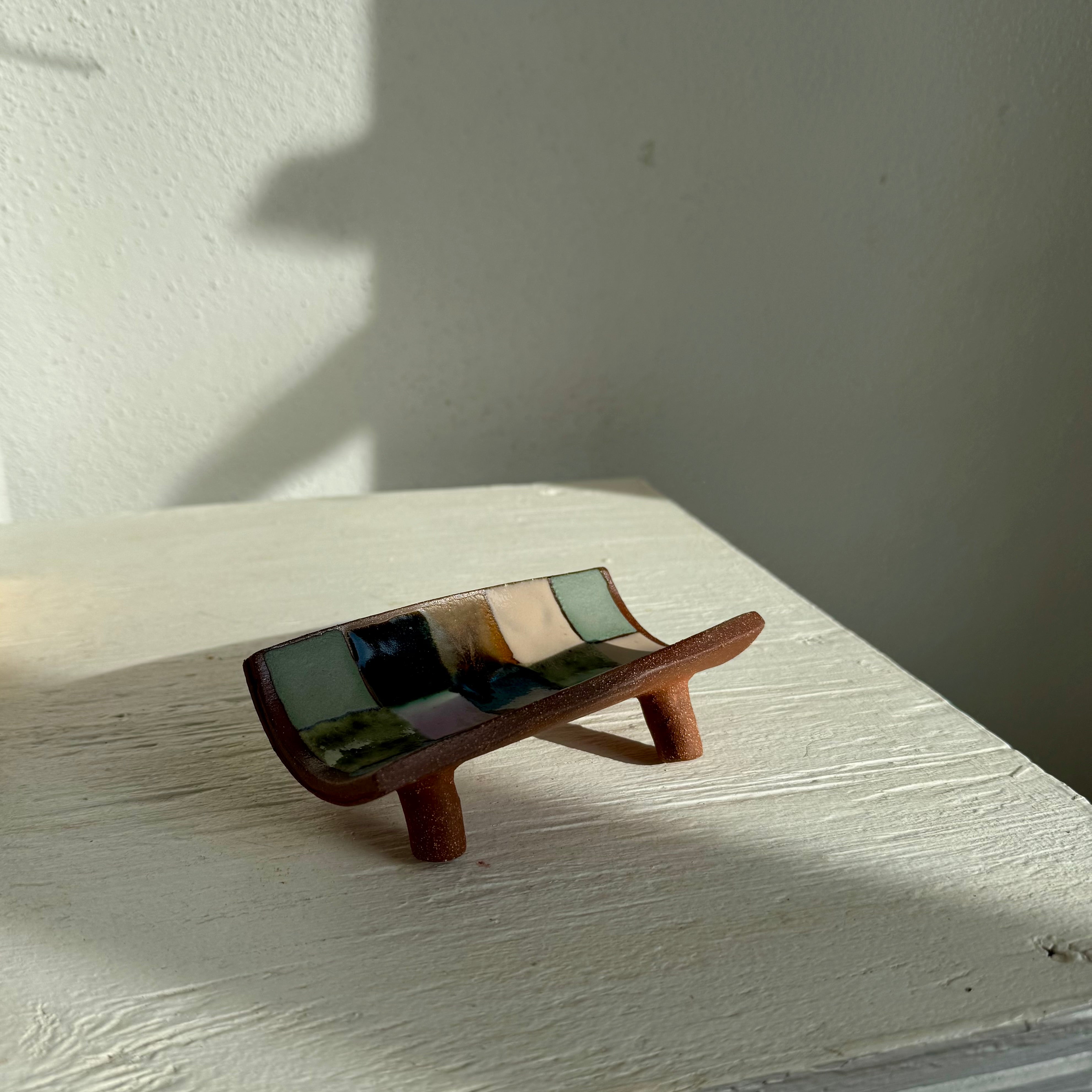 White Dash Speckled Incense Tray - The Object Enthusiast